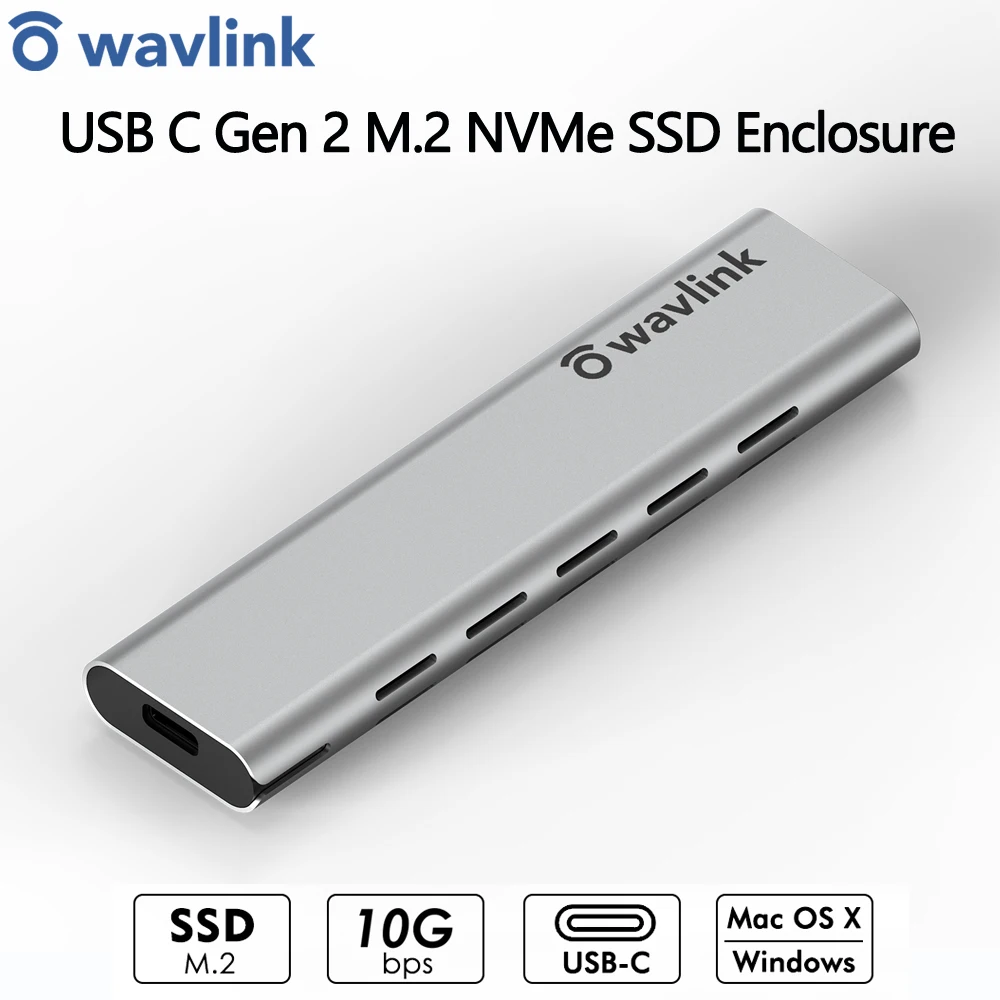 Wavlink M2 SSD Case M.2 to USB 3.1 Gen 2 NVMe SSD Enclosure for nvme ...