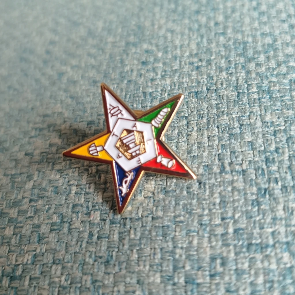 1 "Eastern Star โลโก้ Masonic Mason Freemasonry Lapel Pin สัญลักษณ์ ...