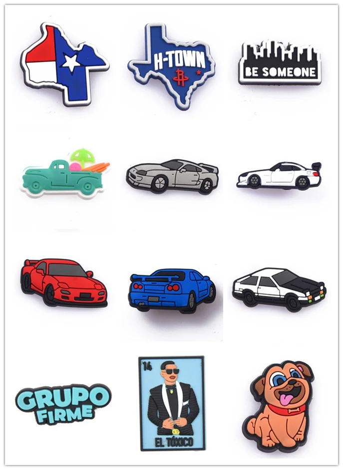 New Custom Racing Car Croc Charms Cartoon Accessories Pvc Shoe ...