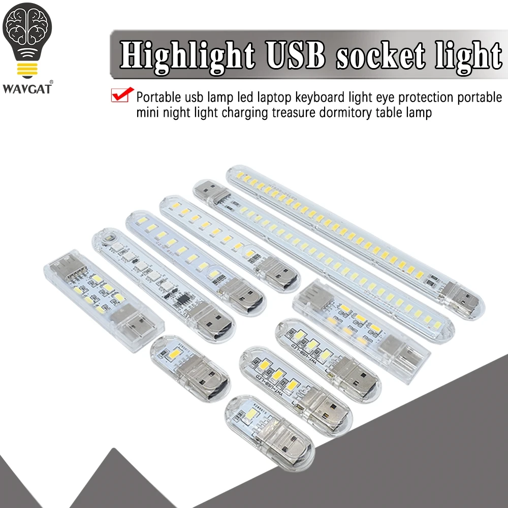 Usb Led Book Lights 2-24leds Smd 5630 5730 Led Bulb 5v Power Input White 5000-6500k Warm White ...