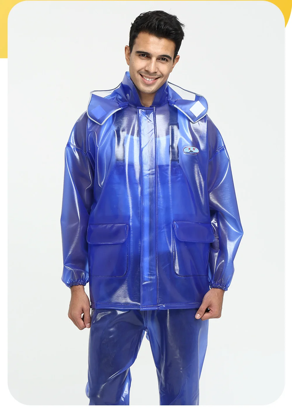 Trench,Combinaison imperméable transparente pour hommes, veste ...