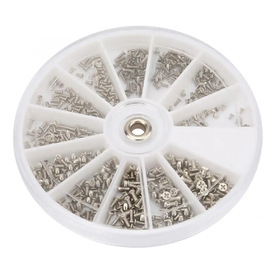 600Pcs Mini Flat Head Screw M1/M1.2/M1.4/M1.6 Stainless Steel ...