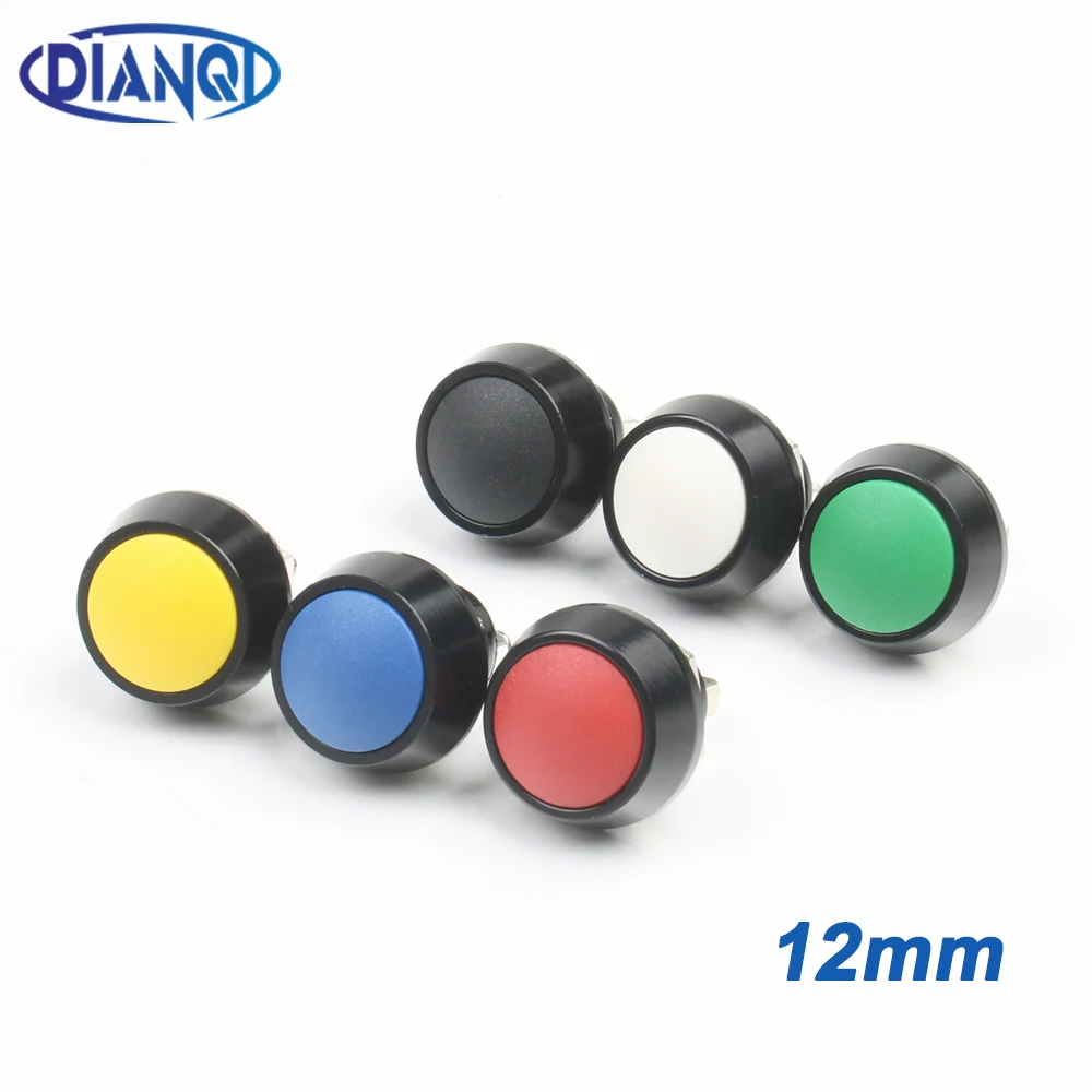 12mm domed Momentary 1NO Zinc aluminum Alloy Button Metal Push Button ...