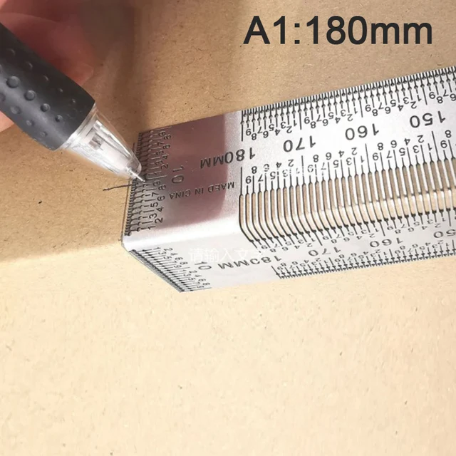 High-precision T Type Square Ruler Woodworking Aluminum Alloy Scriber ...