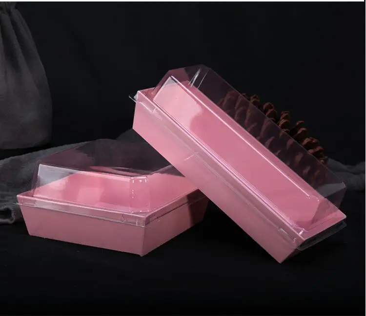 100pcs pink Sandwich box space cover food box kraft paper plastic boxes ...