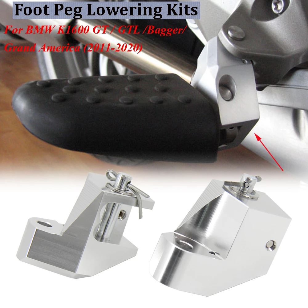 1 Pair Silver Foot peg Motorcycle Passenger Footpeg Lowering Kit For ...