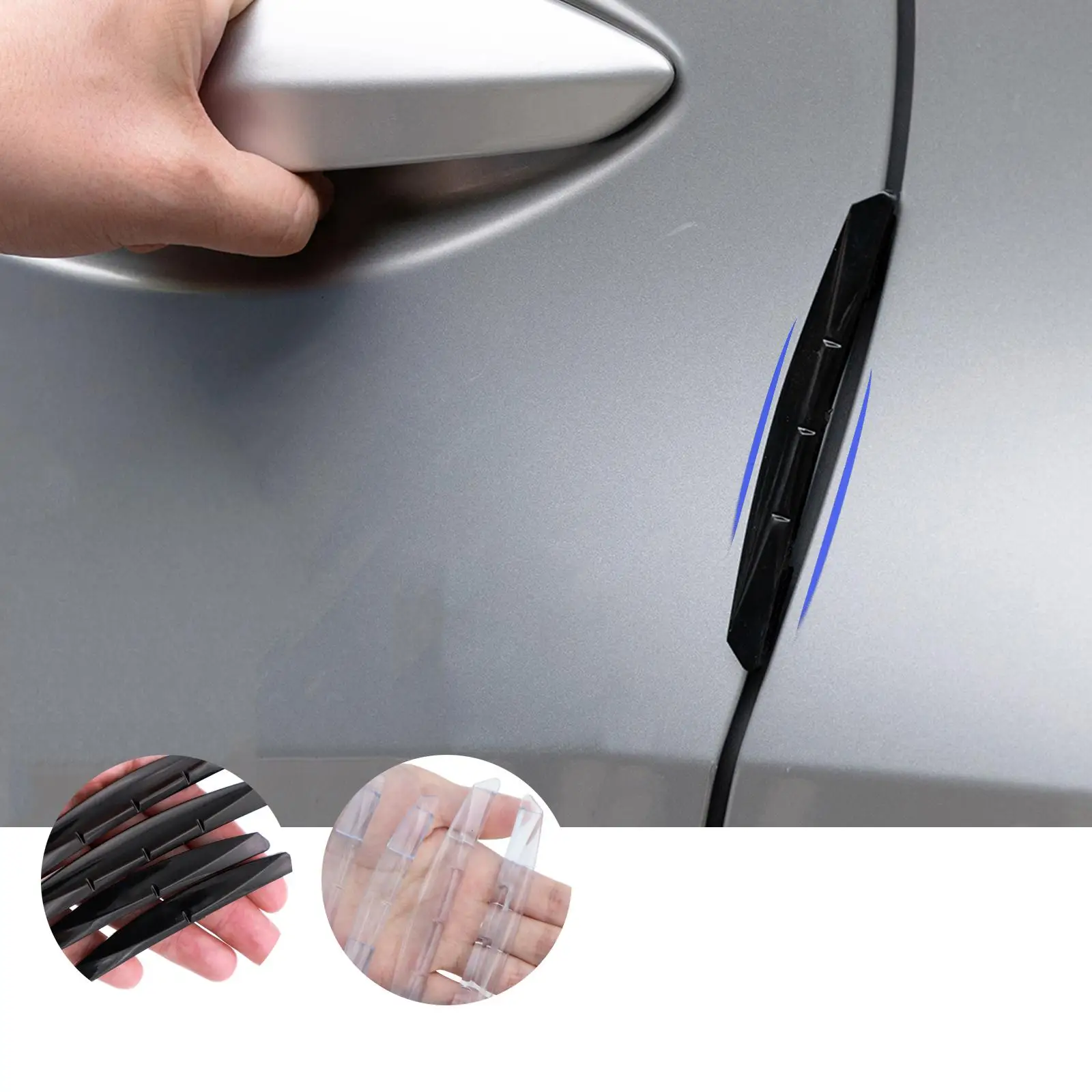 Black-Transparent-Car-Door-Edge-Protection-Guards-Buffer-Trim-Molding ...