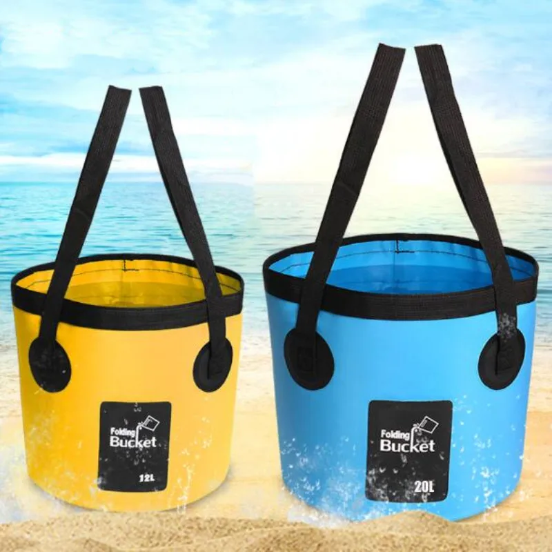 12l 20l Waterproof Water Bags Fishing Folding Bucket Portable Bucket ...