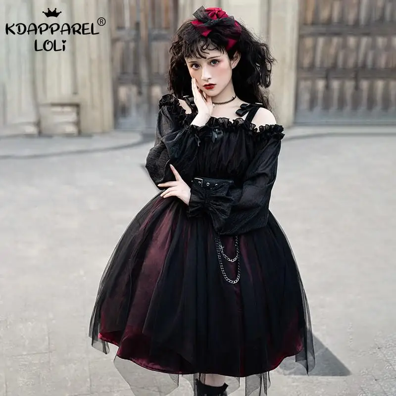 Vintage-Women-Loilta-OP-Dresses-Sweet-Lovely-Girls-High-Waist-Long ...