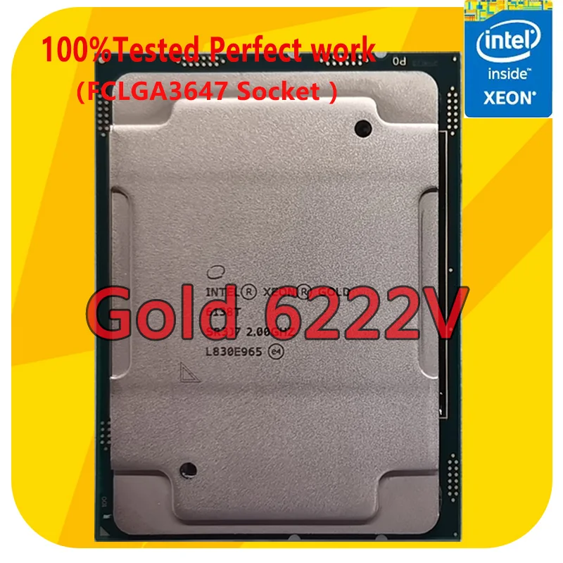 Intel Xeon Gold 6222V 1.8GHZ 20-Cores 40-Thread 27.5MB Smart Cache CPU ...