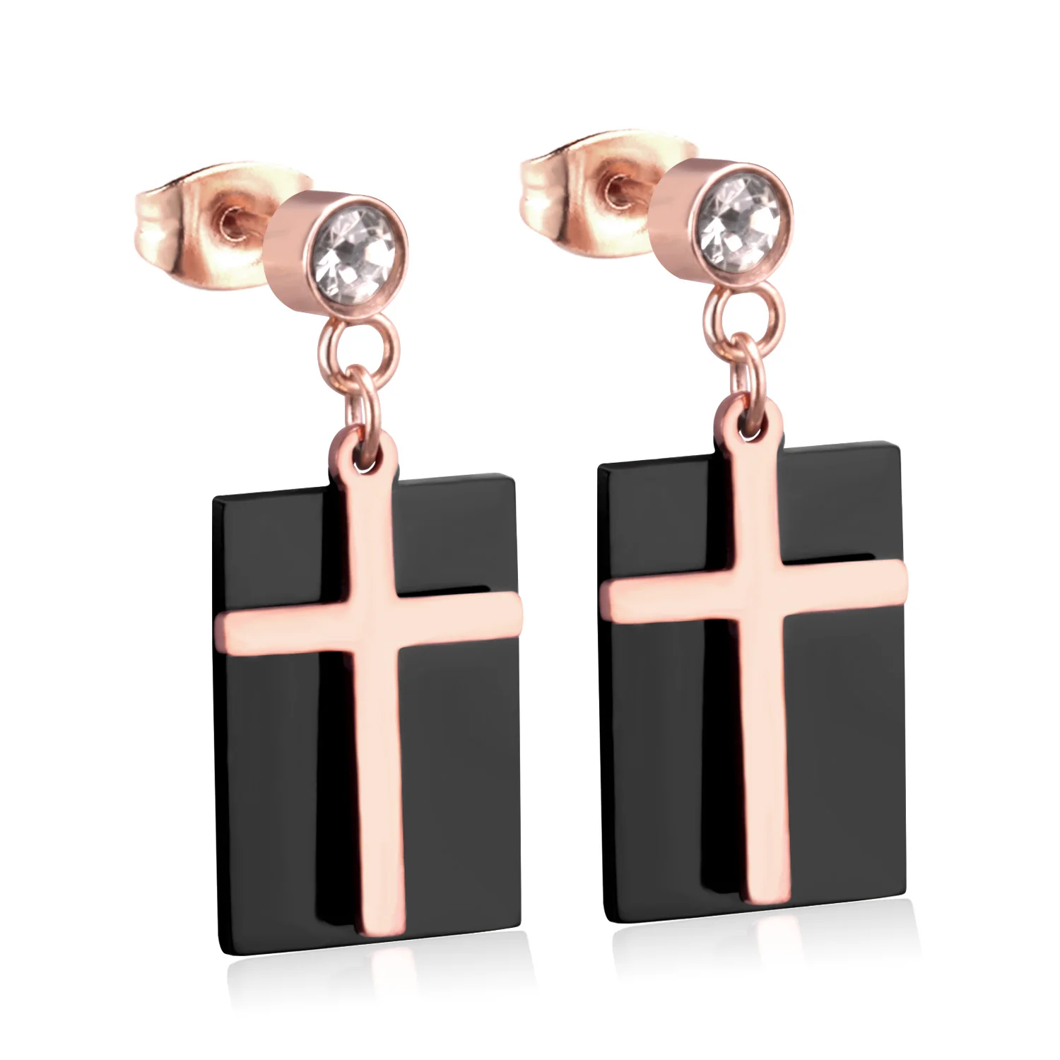 Luxukisskids brincos de concha quadrados femininos, preto, coreano ...