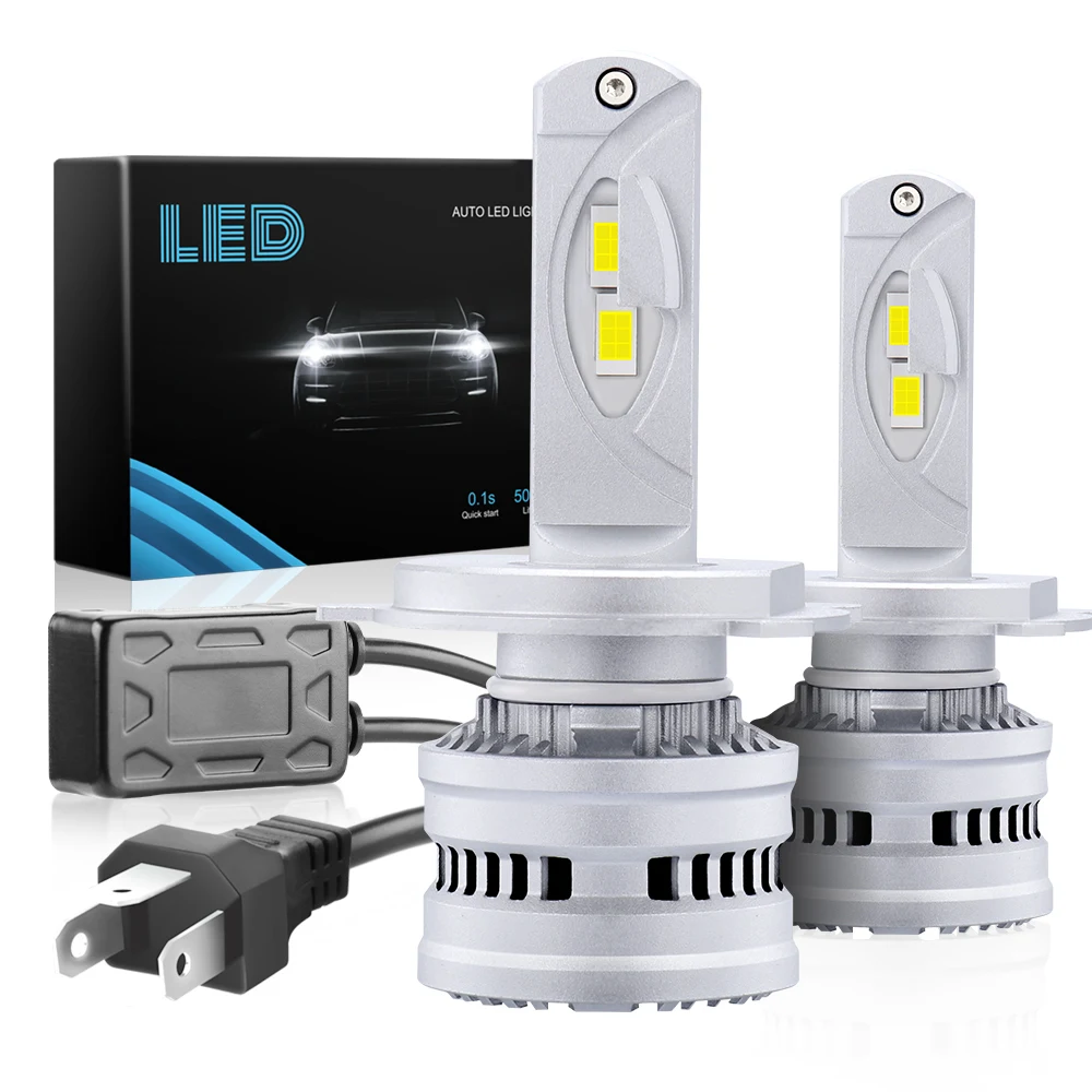 H7 Led Headlight Turbo 8000lm H1 H4 Bulbs High Low Beam 9004 9007 Hb3 Hb4 Lamps 6000k H8 H9 H11 ...