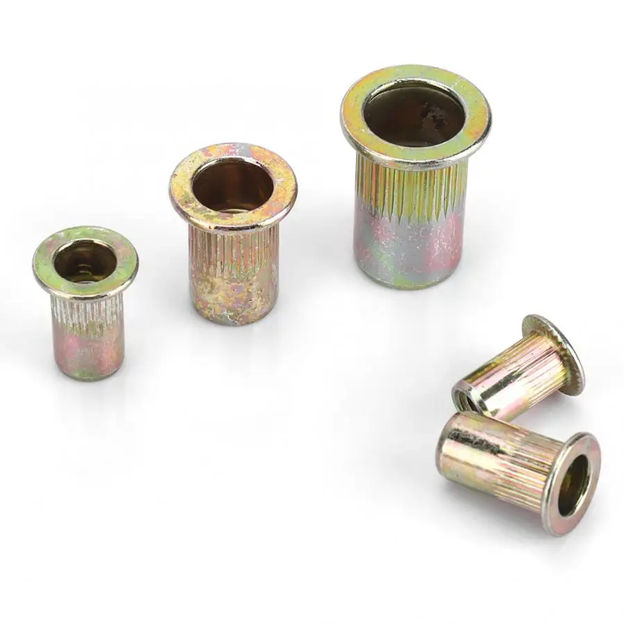 Stainless Steel Square Nuts 50Pcs Plated Carbon Steel Flat Threaded ...