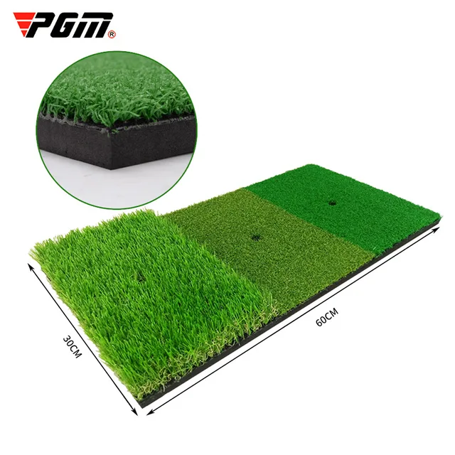 PGM Golf Hitting Mat 3 Grasses with Rubber Tee Hole Golf Training Aids ...