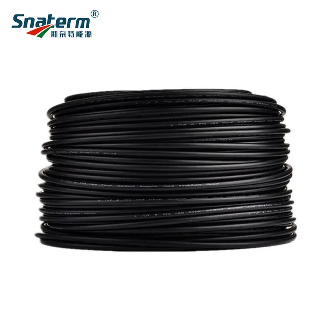 Solar Cable 10mm2/6mm2/4mm2/ 2.5mm2 8/10/12/14AWG Black or Red Solar PVC Insulated Electrical ...