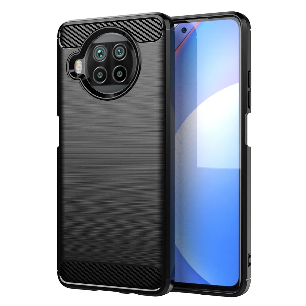 For Xiaomi Mi 10i 5g Case Luxury Carbon Fiber Skin Full Soft Silicone ...