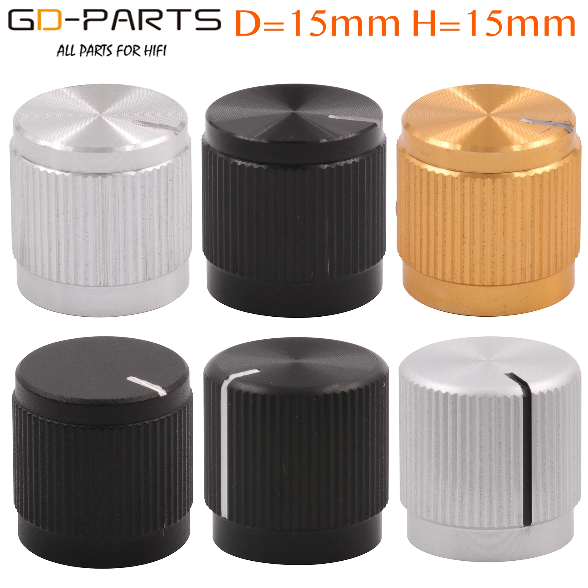 15x15mm Full Aluminum Knob Button Volume Potentiometer Cap For Guitar ...
