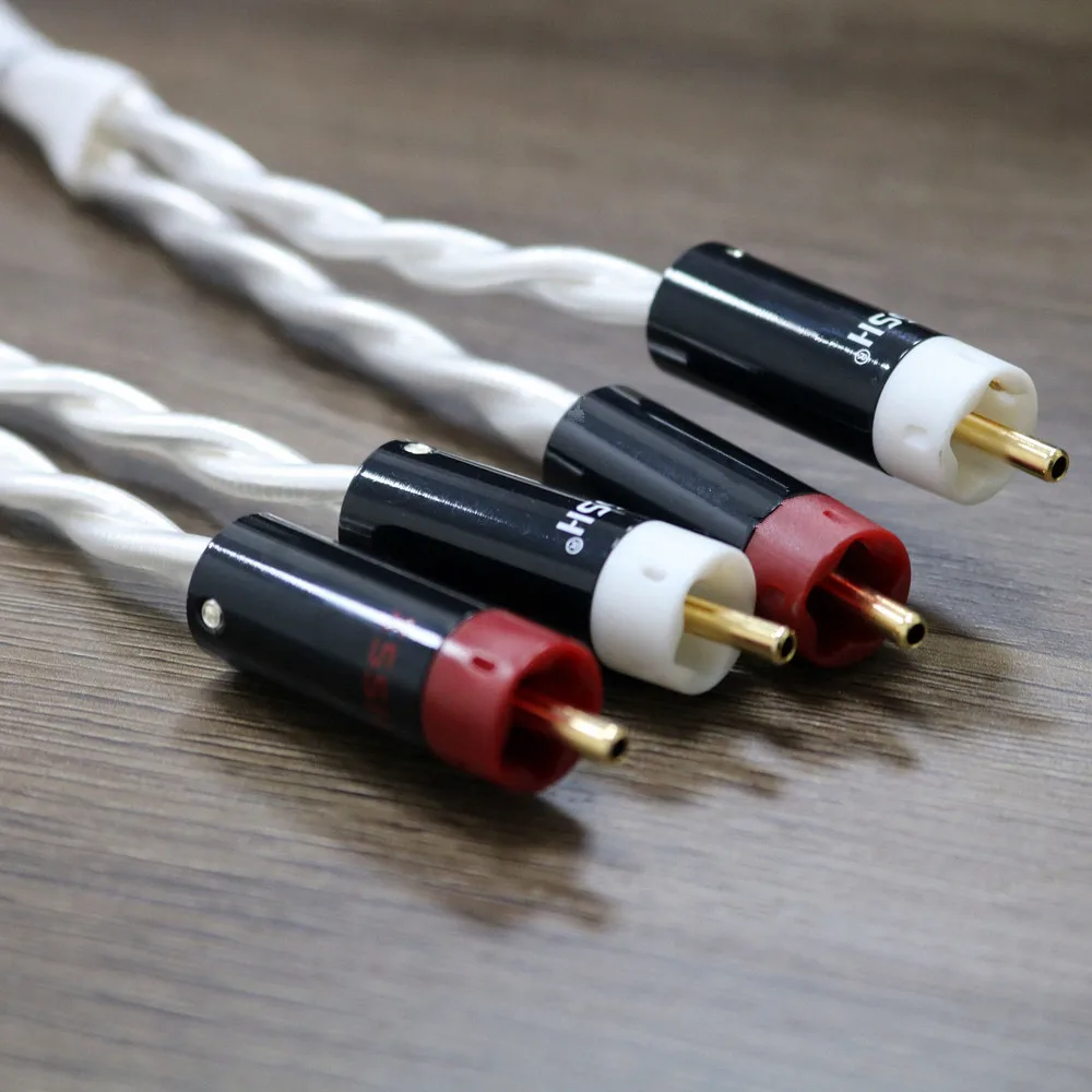 HI END hifi fever audio RCA signal cable double lotus sterling silver ...