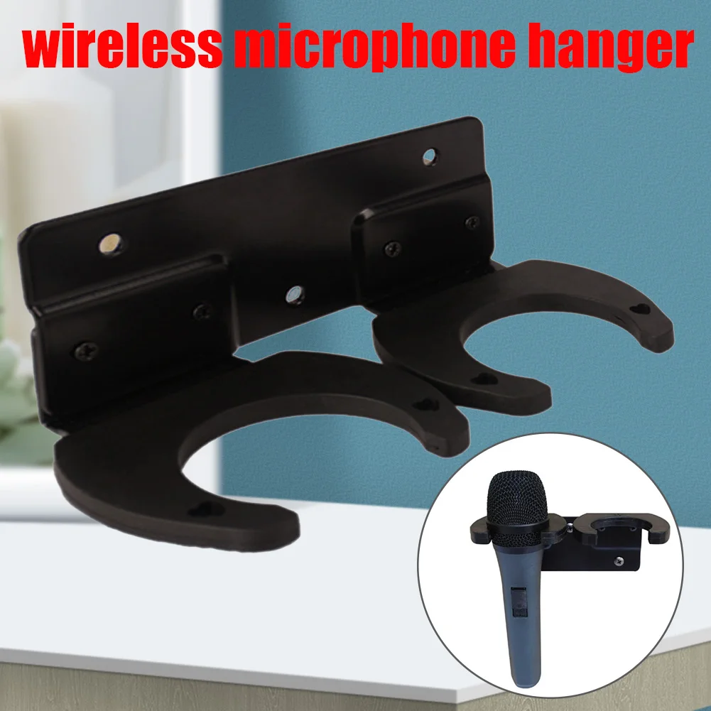 Wireless Microphone Hanger Double Hook With Screws Stands Show Holder ...