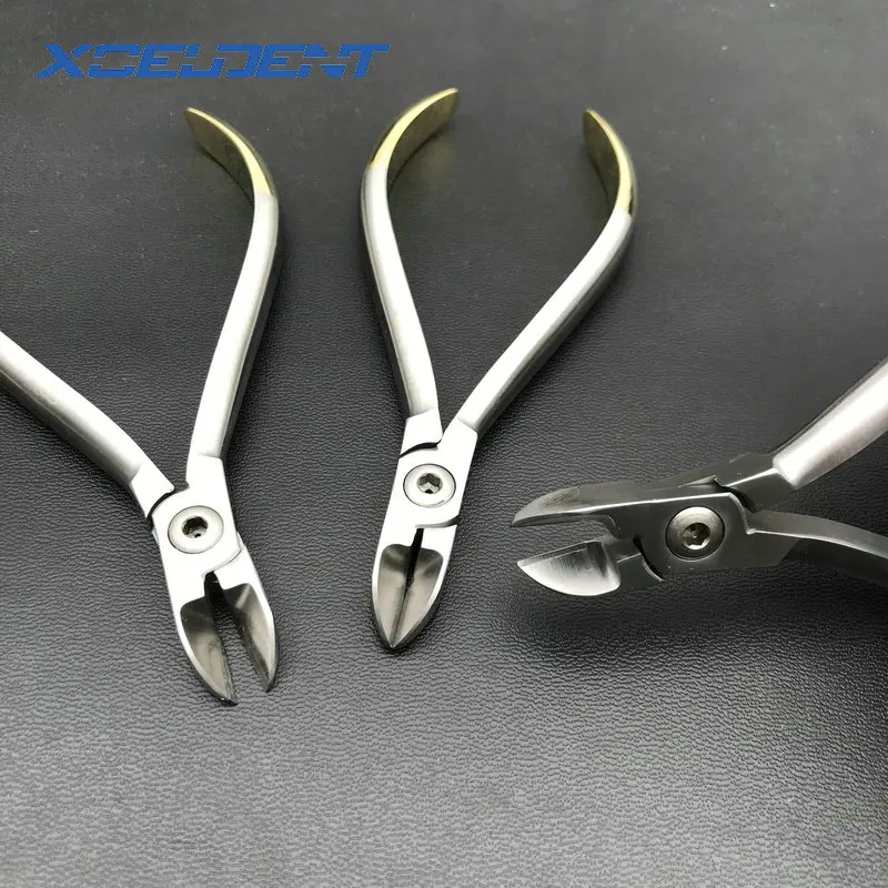 3pcs 치과 집게 교정 와이어 원위 엔드 커터 플라이어 브래킷 브레이스 리무버 플라이어 치과 도구 치과 실험실 악기치과 기본