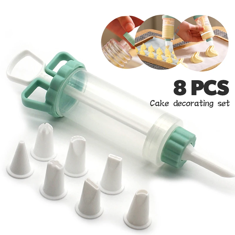 8Pcs-set-Icing-Pen-Cake-Cream-Decorating-Tools-Nozzles-Set-Syringe ...