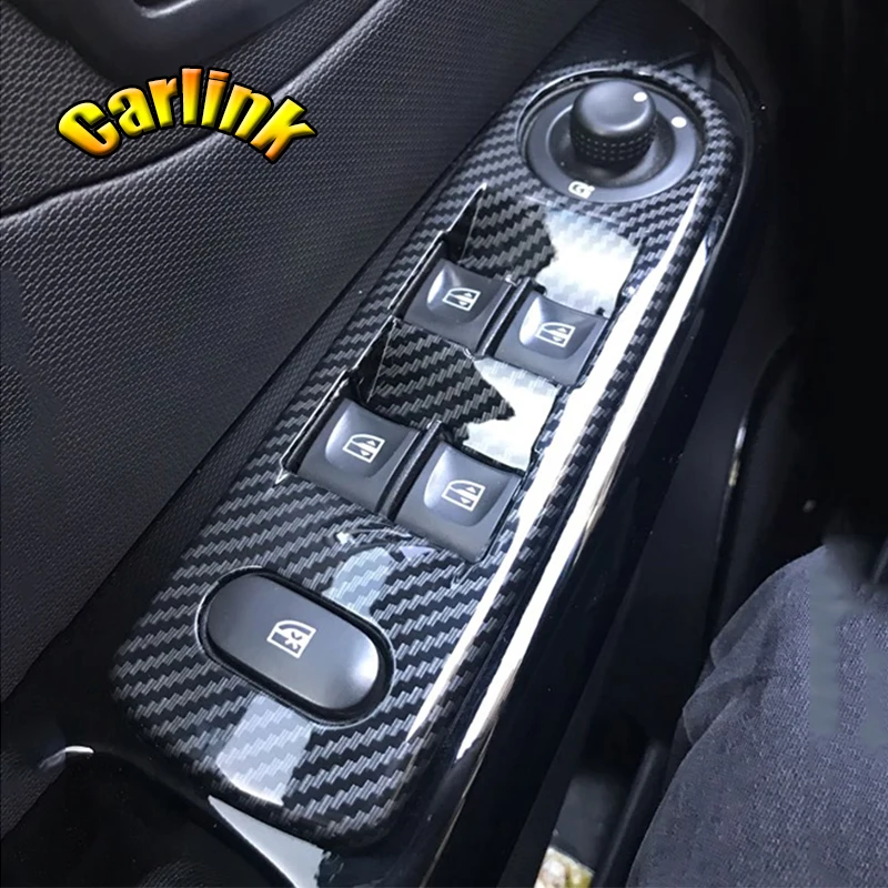 For-Renault-Captur-2015-2017-LHD-ABS-Carbon-Fibre-Inner-Armrest-Door ...