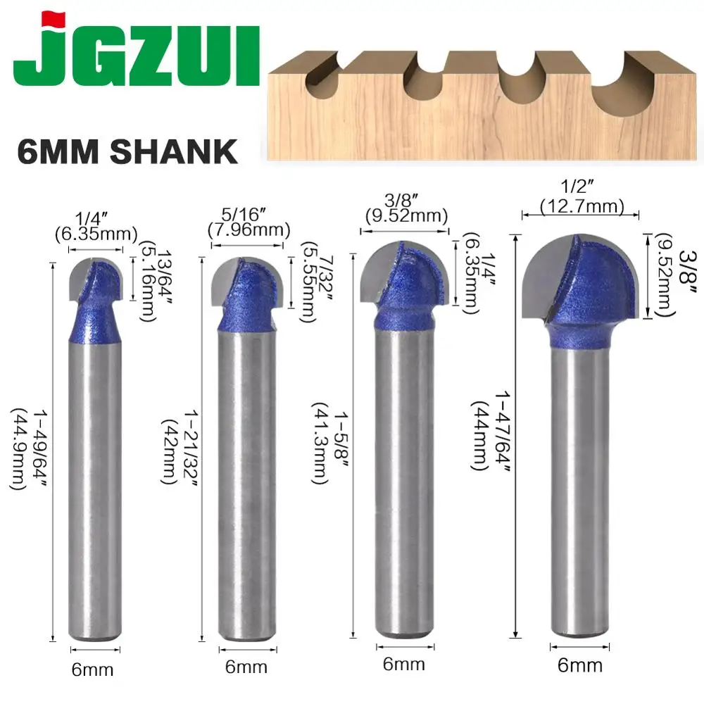 1pcs 6mm Shank Professional Level Ball Nose Router Bits Set End Mill ...