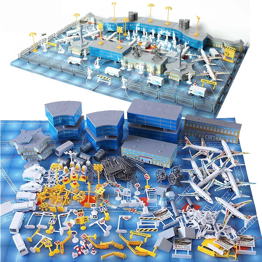 200Pcs Aircraft Airports Model Toy Figures Plastic Vechile Airplane ...