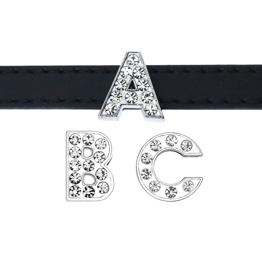 50pcs-8mm-A-Z-Full-Rhinestone-Slide-Letters-Wear-Letters-Fit-Wristbands ...