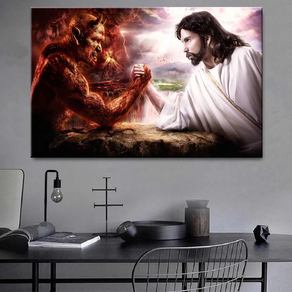 Jesus Vs Satan Drawings