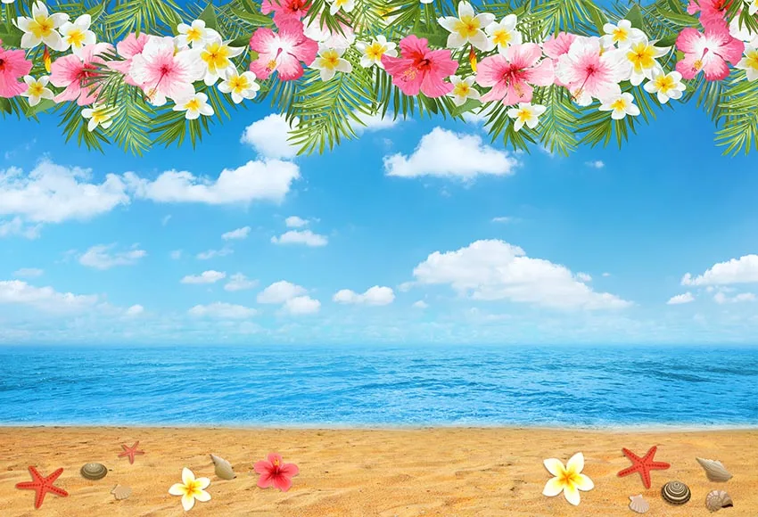 Tropical Flowers On Beach Wallpaper