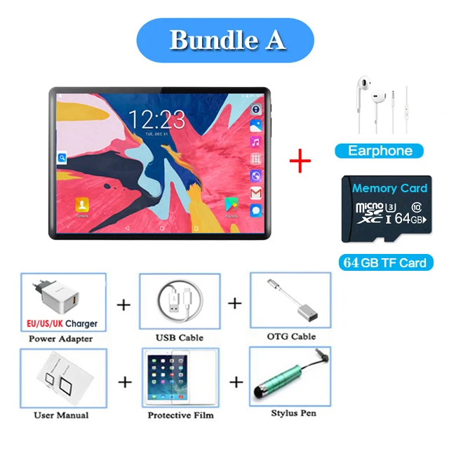 New 10 inch Tablet Android 9.0 4G Dual LTE Phablet SC9863A Octa Core ...