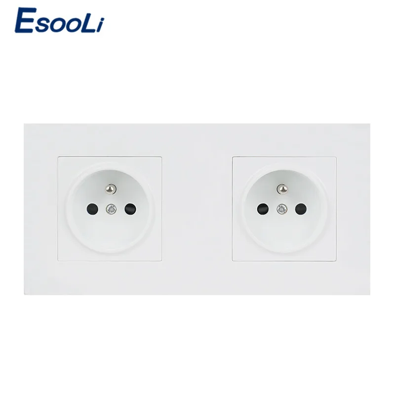 Esooli French Standard Electric Socket Two way Socket Export Crystal ...