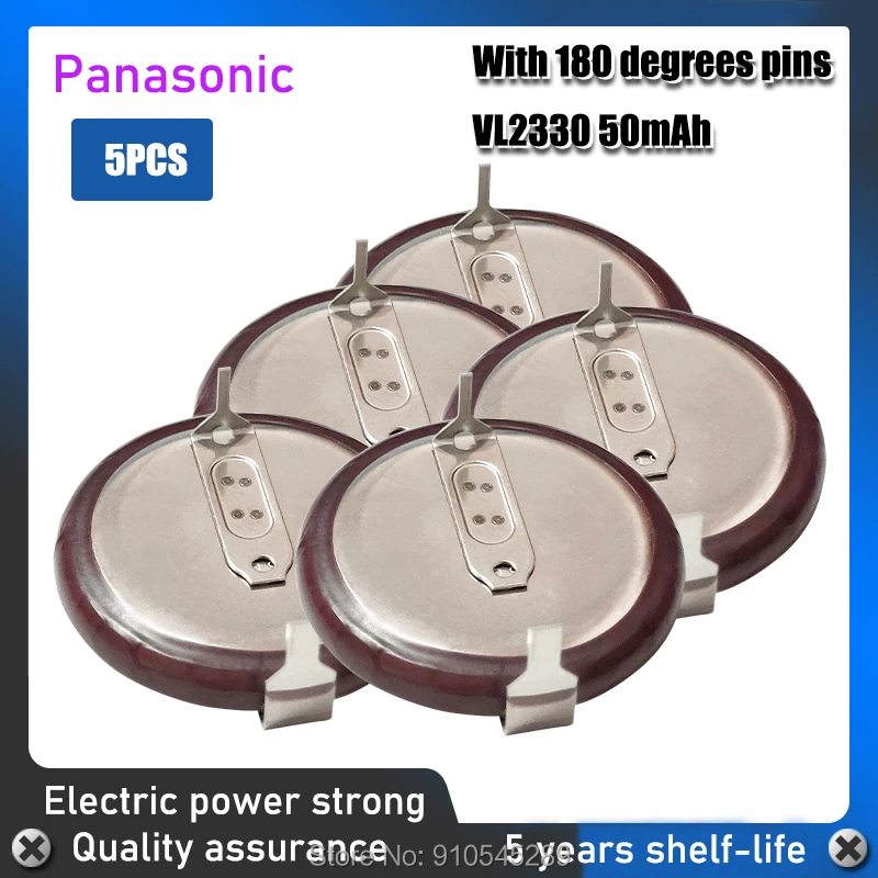 5PCS 100% Original Panasonic VL2330 2330 3V Lithium Rechargeable ...
