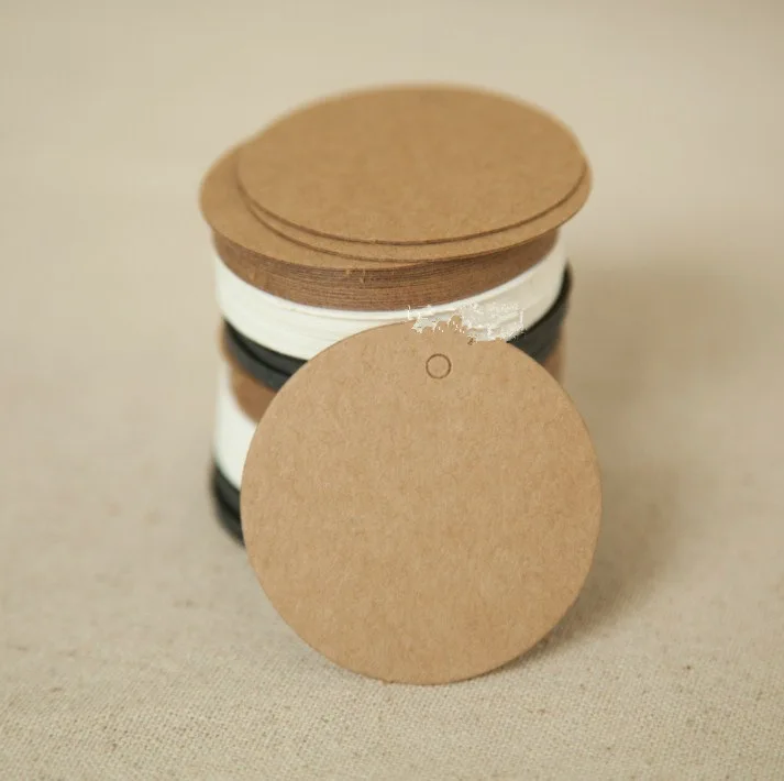 Kraft Round Labels | Round Paper Label | Paper Candy Boxes | Paper Tags ...