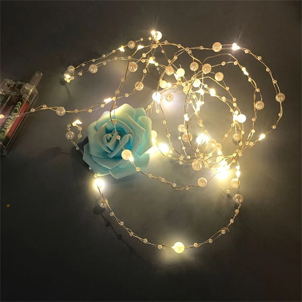 Pearl Copper Wire String Light | Fairy Led Pearls Wedding | Led Lights ...