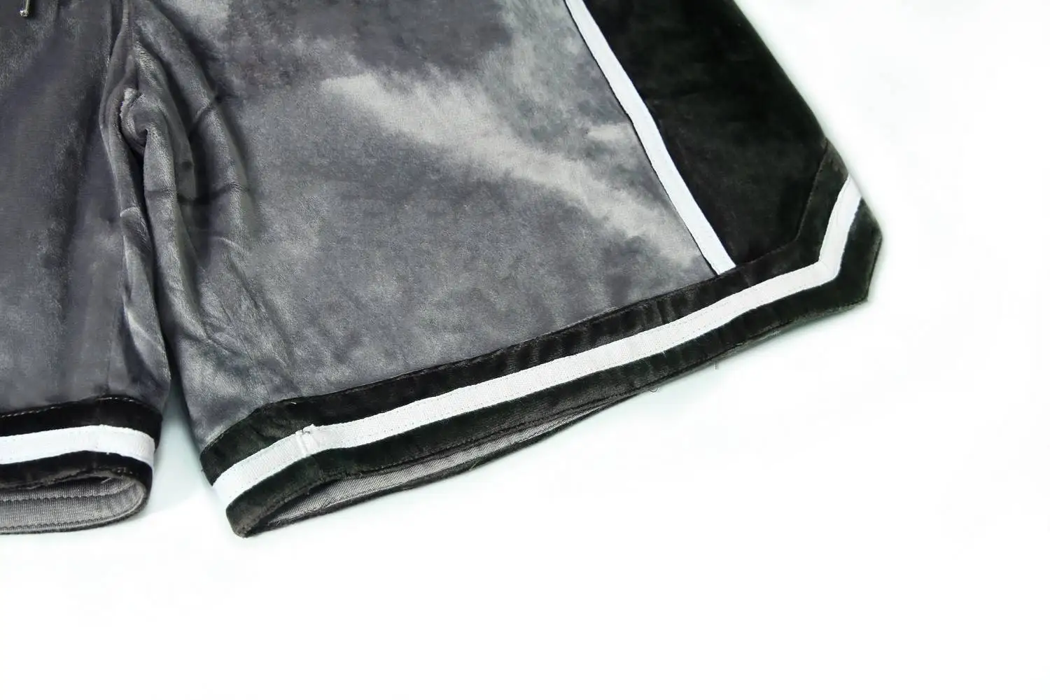 Short,Short de rue brodé en velours doré pour homme, style Hip Hop ...