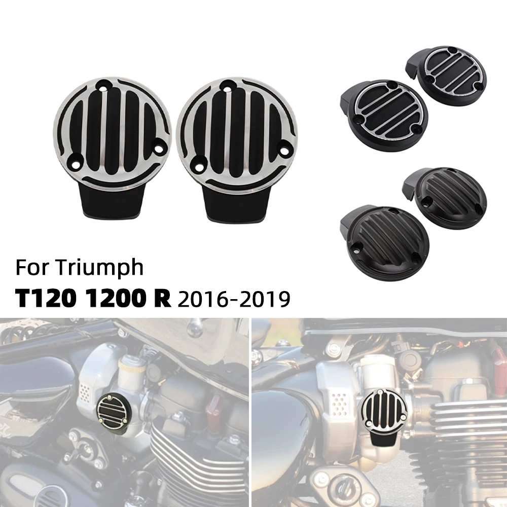 Ribbed-Throttle-Body-Covers-Kit-For-Triumph-Bonneville-Bobber-Black ...