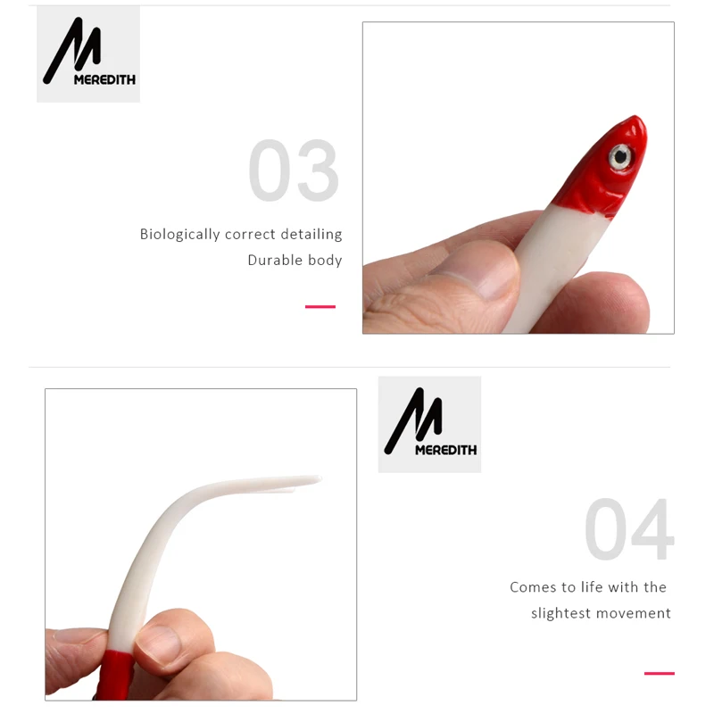 MEREDITH 5pcs 100mm 4.4g Saltwater Freshwater Fishing soft Lures ...