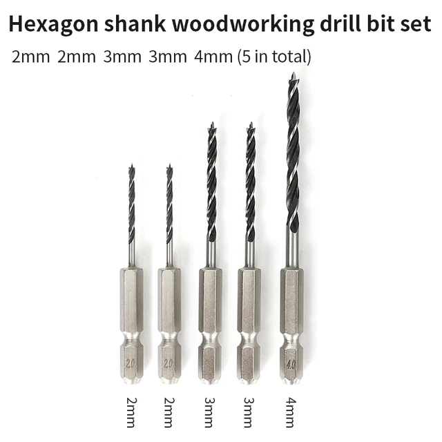 Hexagonal shank three-point woodworking drill bit perforating support ...