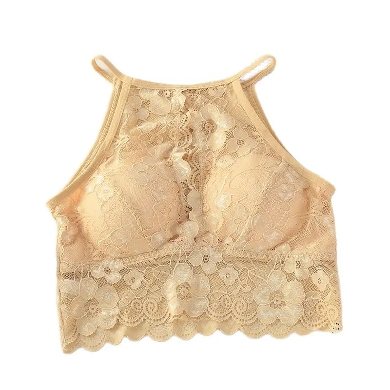 Lace Bralette Bras Open Front And Back Removable Padded Bralettes Push