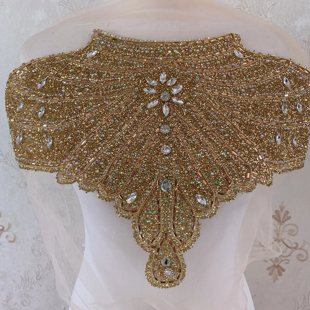 New-design-Gold-rhinestone-Motif-Rhinestones-Embellishment-Iron-on-DIY ...