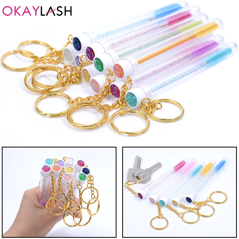 OKAYLASH Reusable Eyelash Brush Tube Plastic Portable Mini Lash Comb ...
