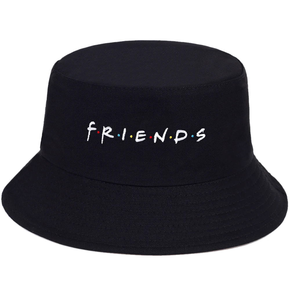 New Simple Friends Embroidery Bucket Hat Male Outdoor Fisherman Hats ...