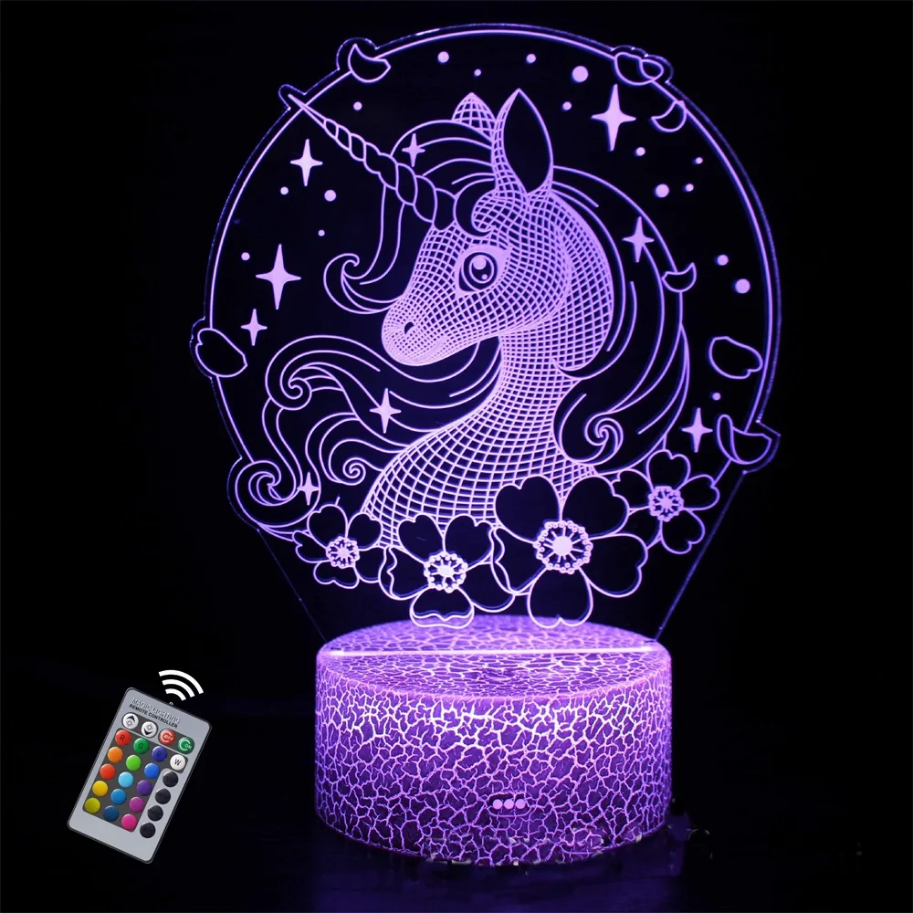 Led Light 3d Unicorn Night Light | Lamp Kids Toy Girls 3d Light - 3d ...