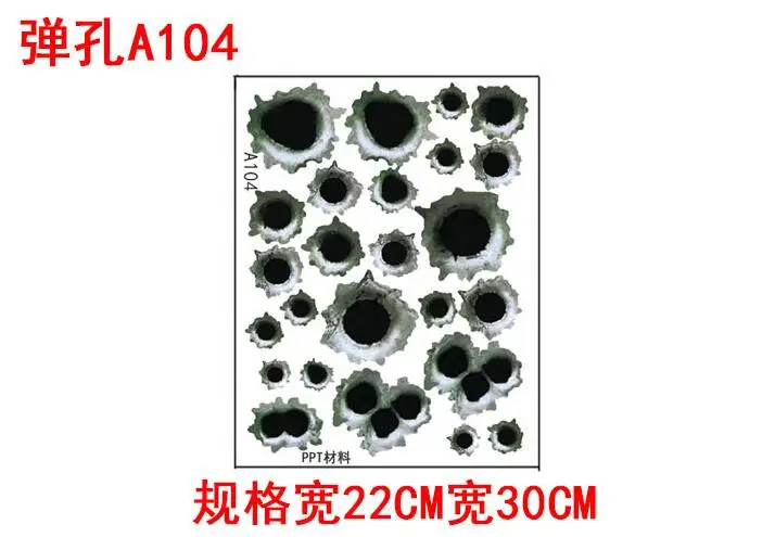 1Pcs Car Stickers 3D Bullet Hole Funny Decal Car-covers Motorcycle ...