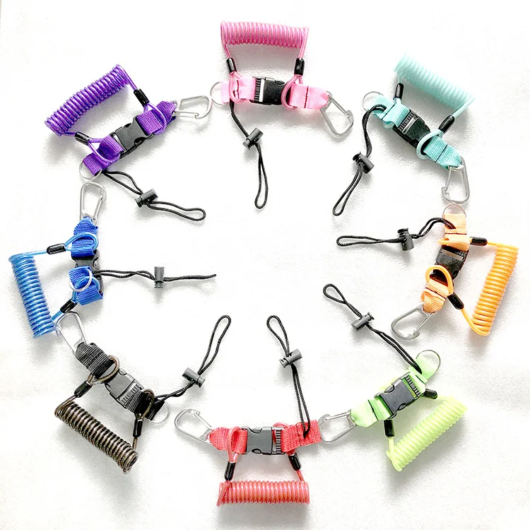 Scuba Diving Snappy Coil Springs Camera Lanyard Spiral With Ring Dive ...