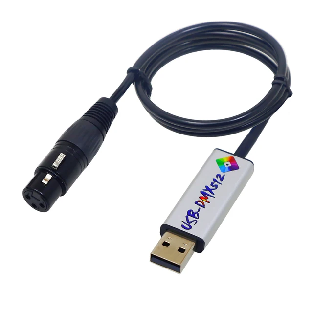 USB to DMX Interface Adapter DMX512 Computer Stage Lighting Controller ...