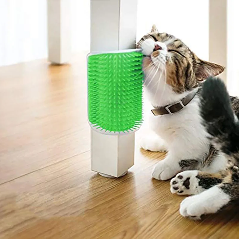 Cat Corner Brush Comb Arch Plastic Scratcher Bristles Massager Self ...