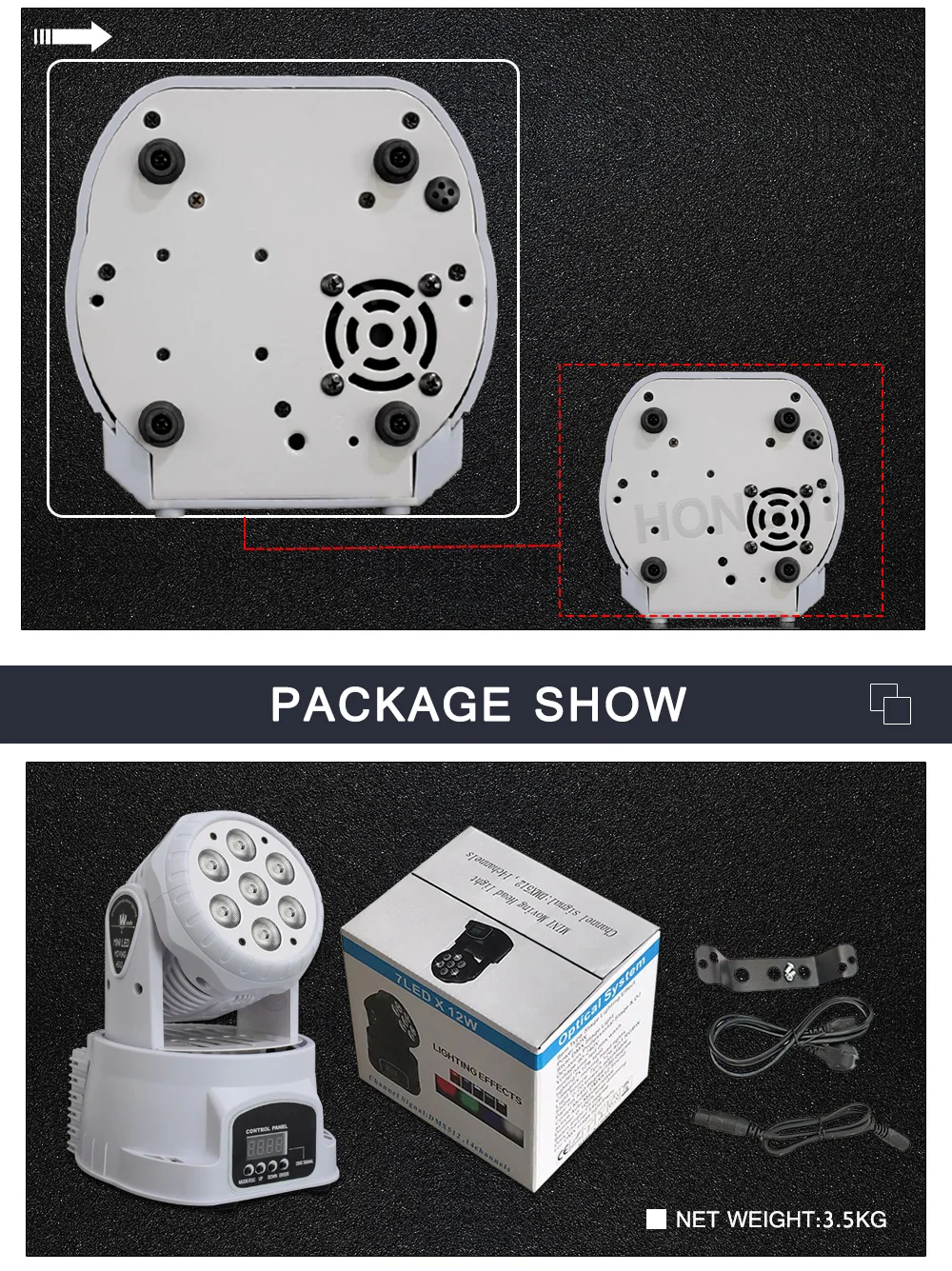 White Led Mini Wash 7X12W Moving Head Light Disco Party Light Led Wash ...